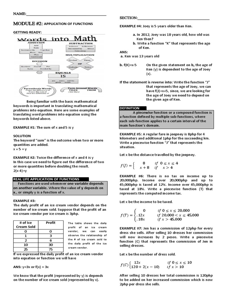 Piecewise Function | PDF | Function (Mathematics) | Analysis