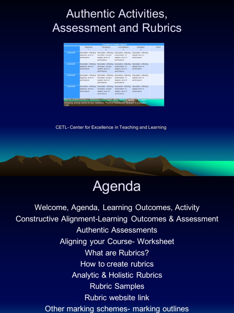 Authentic Assessment Rubrics | PDF | Rubric (Academic) | Educational ...