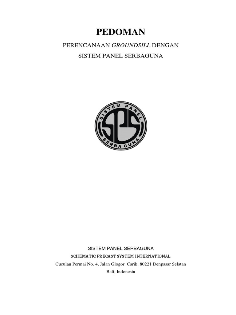 Pedoman Perencanaan Groundsill Menggunakan Panel SPS | PDF | Teknologi & Rekayasa