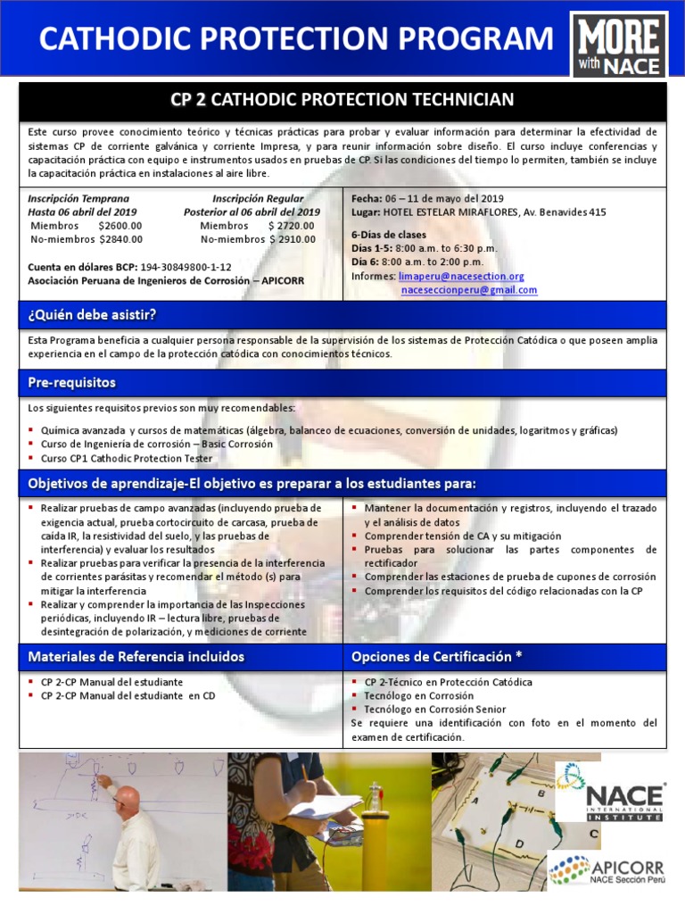 BROCHURE CP 2 Cathodic Protection Technician | PDF | Corrosión | Ingeniería