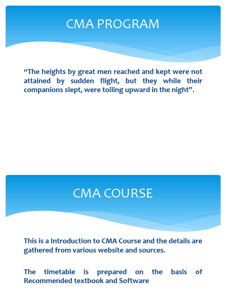 Introduction CMA Program | Download Free PDF | Management Accounting ...