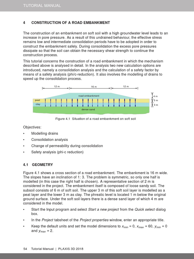 PLAXIS 3D2018 Tutorial Lesson 04 | PDF | Soil | Applied And ...