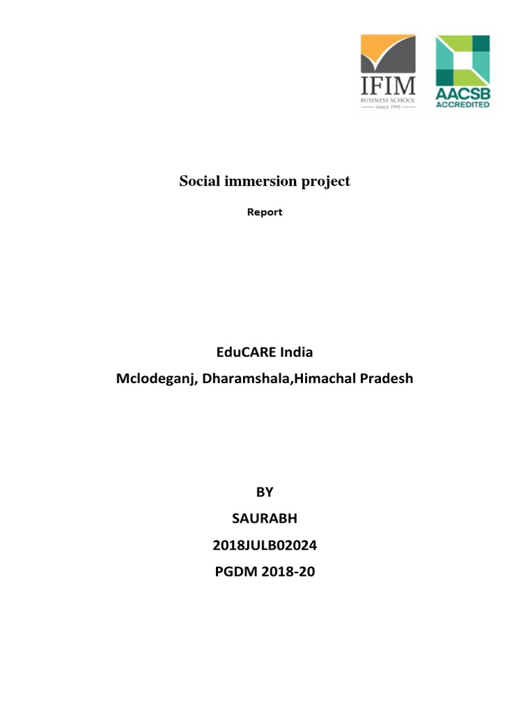 Social Immersion Project | PDF | Public Health | Wellness