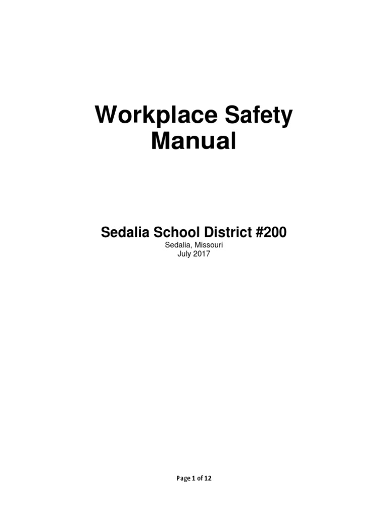 Workplace Safety Manual 17 18 | PDF | Safety | Vehicles