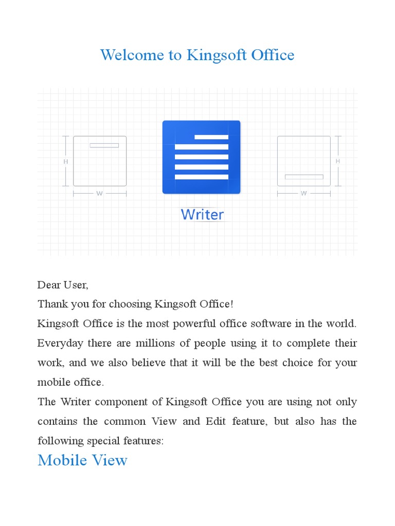 Kingsoft Office Mobile Features | PDF | Technology & Engineering