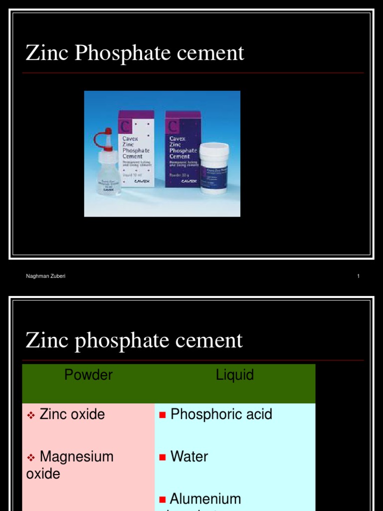 Zinc Phosphate Cement | PDF | Chemistry | Materials