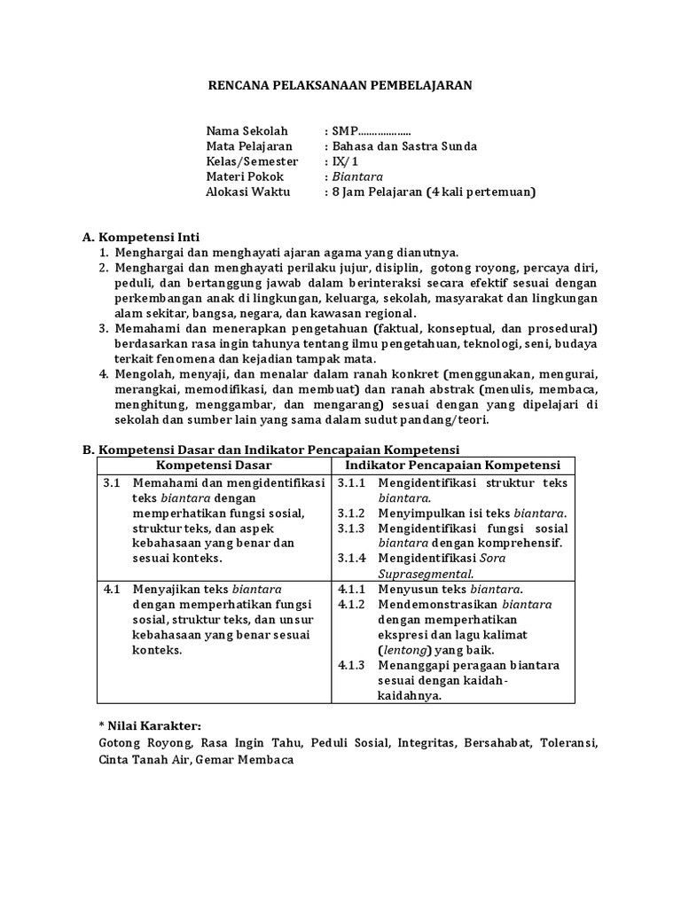 Struktur dan Materi Biantara Sunda | PDF | Karier & Perkembangan | Seni & Disiplin Bahasa