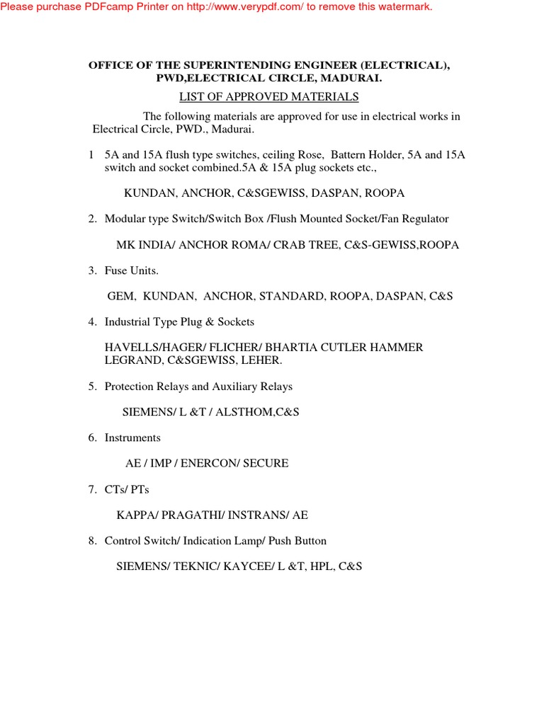 Office of The Superintending Engineer (Electrical), PWD, Electrical ...