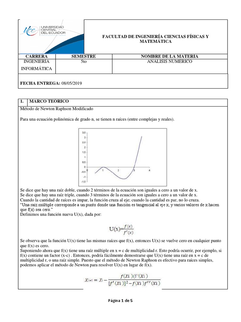 Método de Newton-Raphson Modificado | PDF | Ecuaciones | Objetos ...