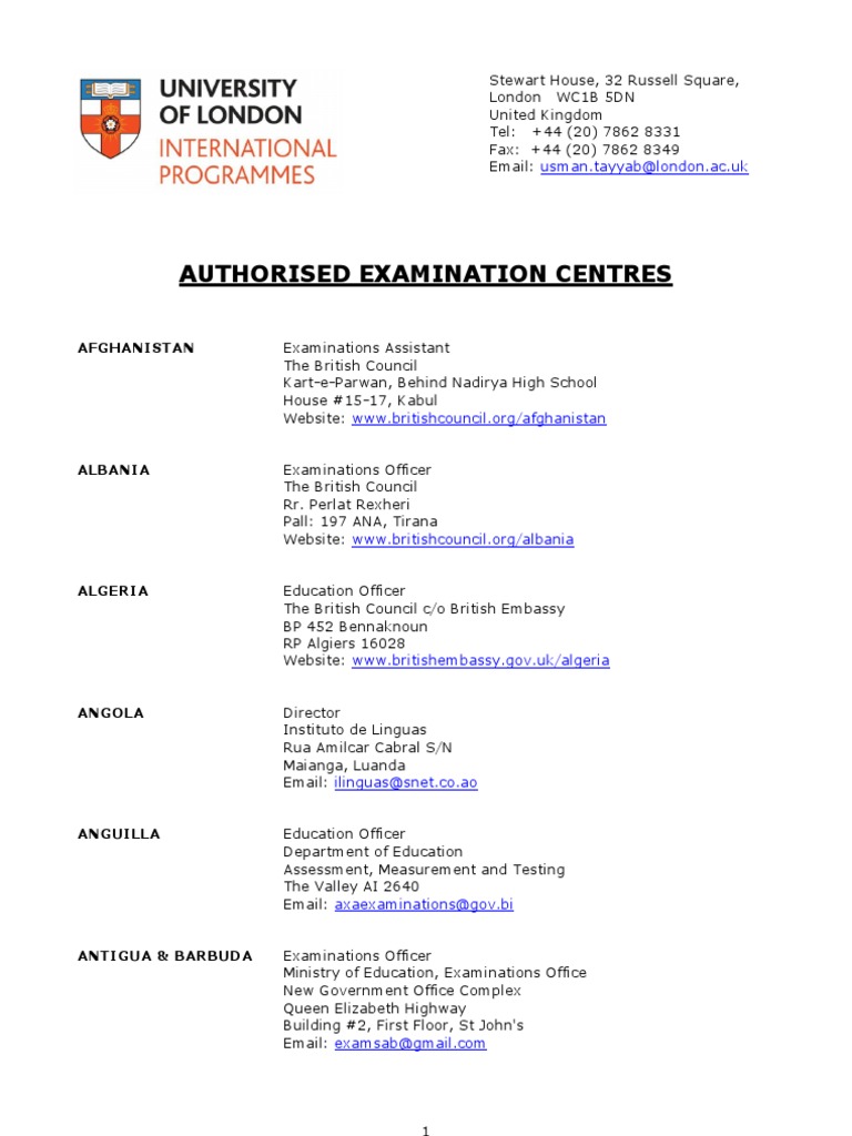 Exam Centres | PDF | British Columbia | Ontario