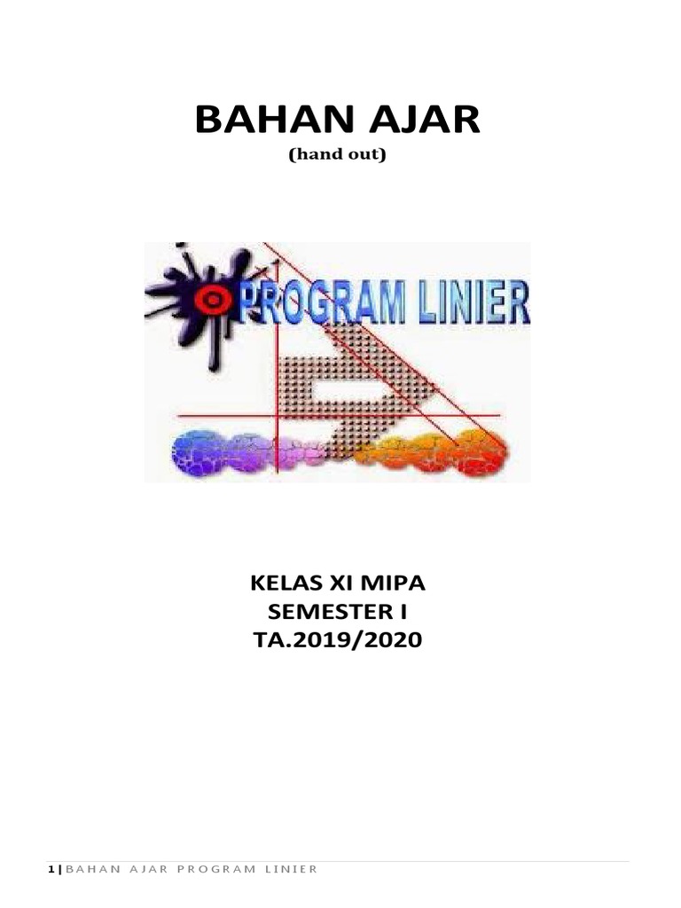 Bahan Ajar Program Linier (Rev) | PDF