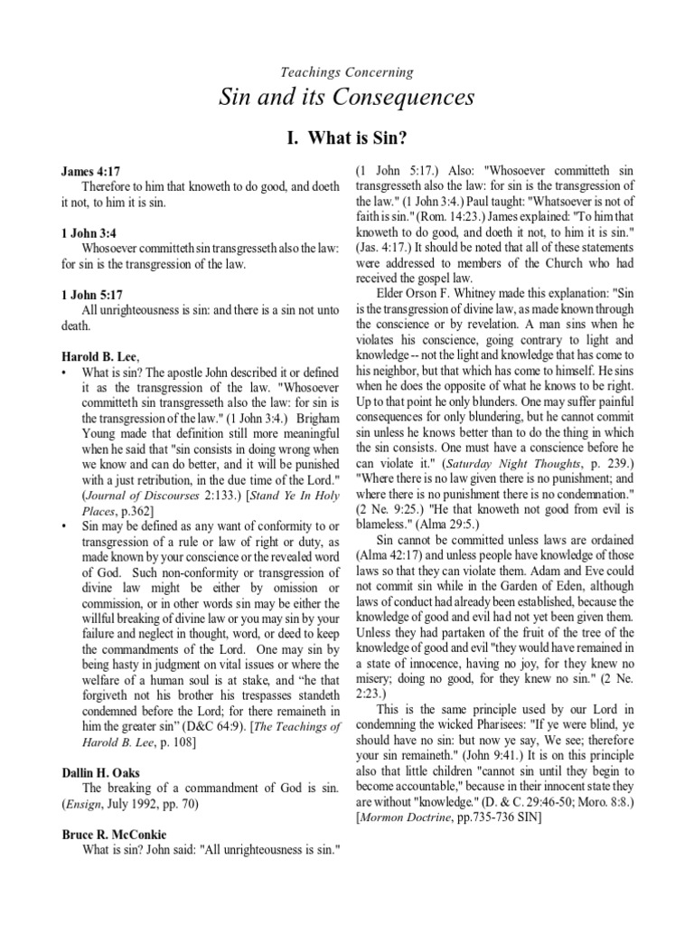 Sin and Its Consequences: I. What Is Sin? | PDF | Hell | Sin