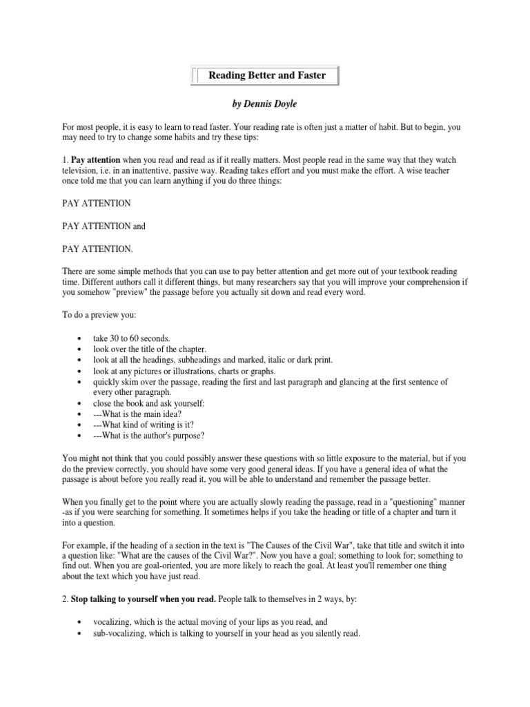 Reading - Better and Faster | PDF | Writing | Communication