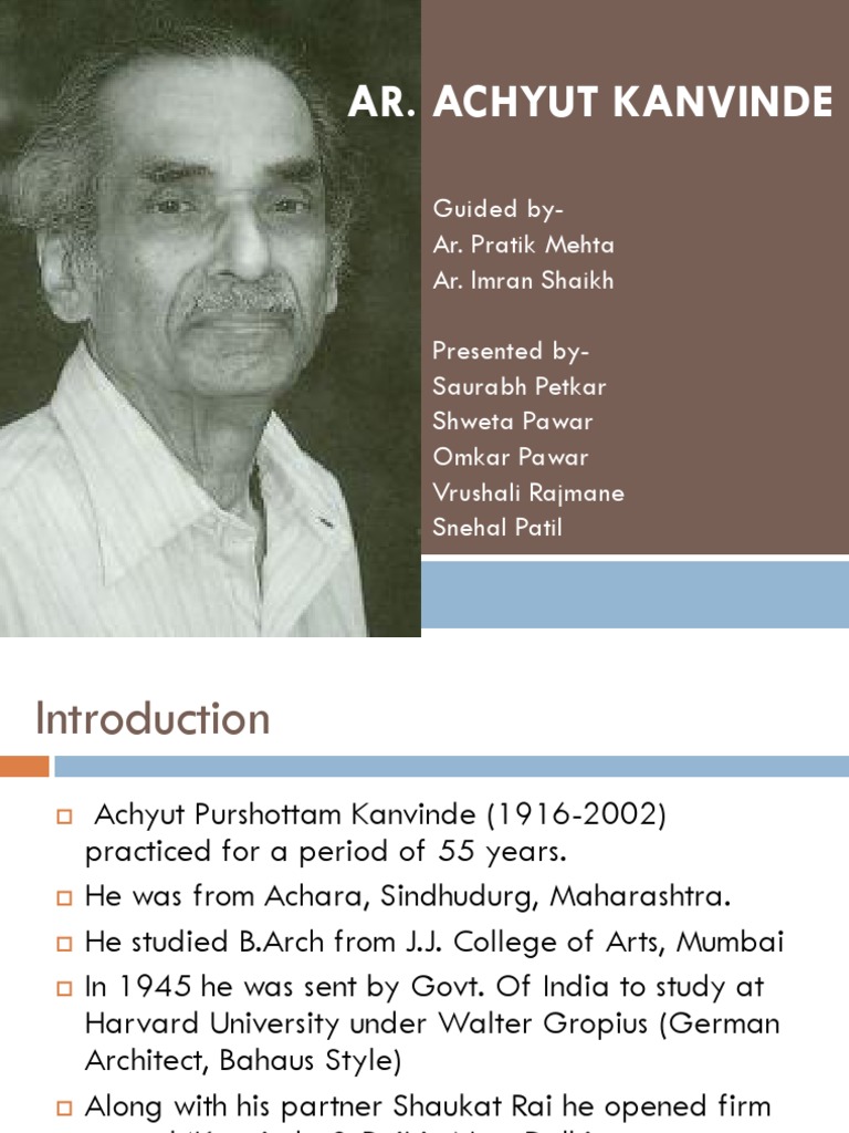 Ar. Achyut Kanvinde | PDF | Art Media | Engineering