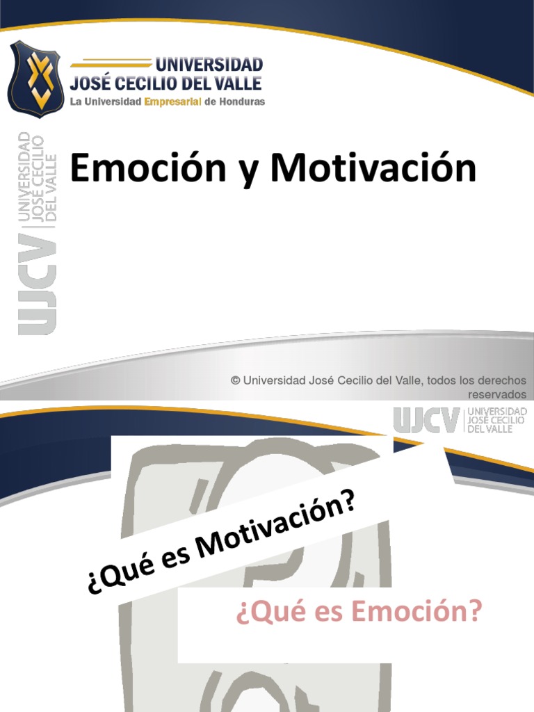01 Emocion Y Motivacion Psicologia Ujcv 2 Pdf Las Emociones
