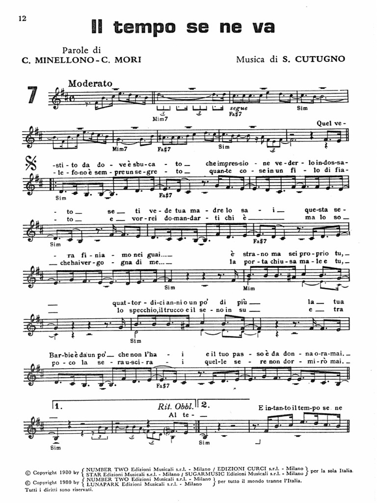 Adriano Celentano - Il Tempo Se Ne Va | PDF