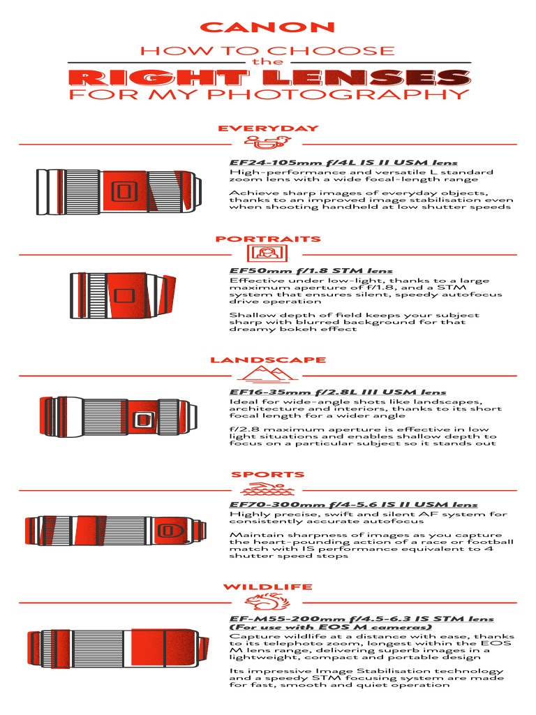 Canon Infographics The Right Lenses V3 | PDF