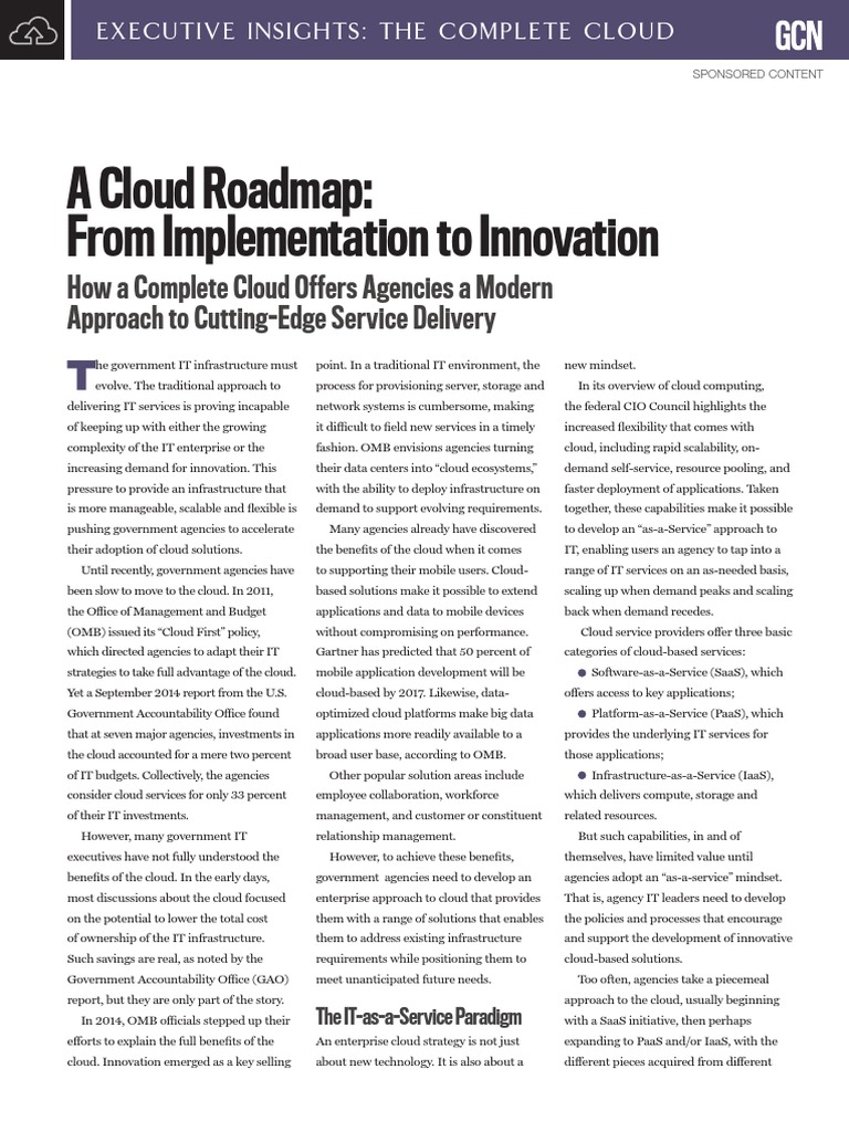 A Cloud Roadmap: From Implementation To Innovation | PDF | Software As ...