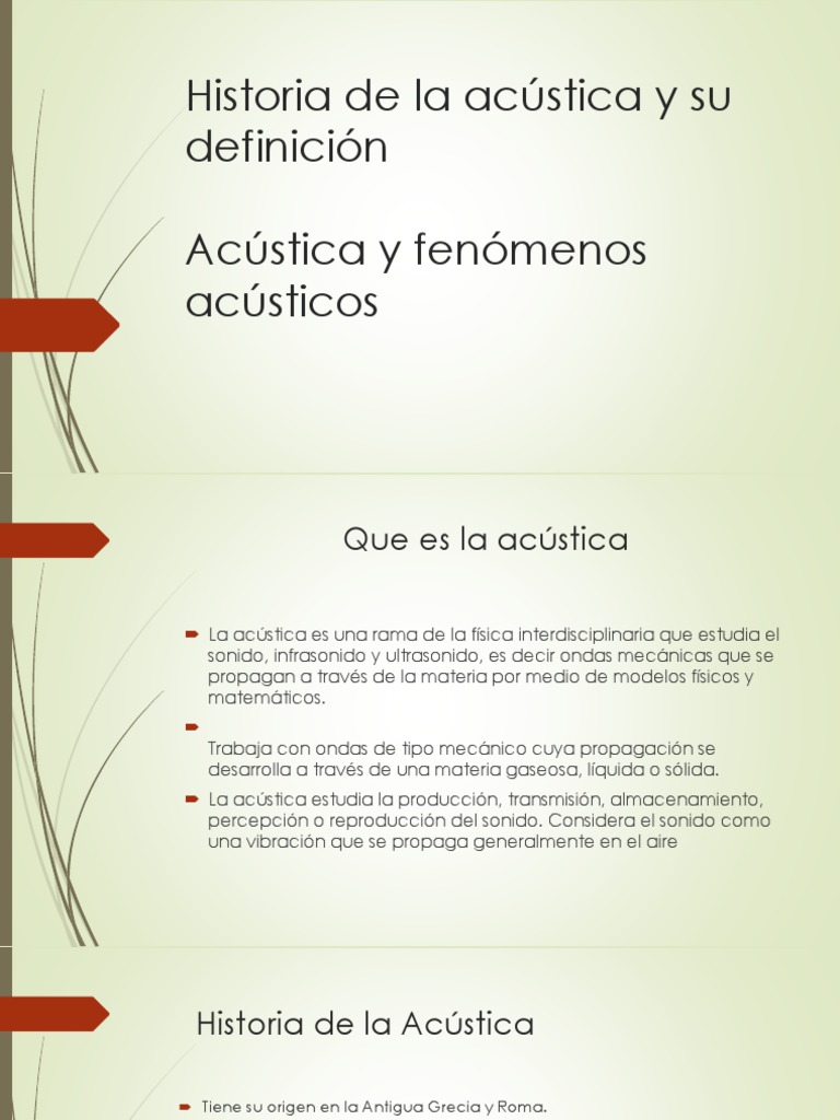 Historia y Definición de Acústica | PDF | Acústica | Olas