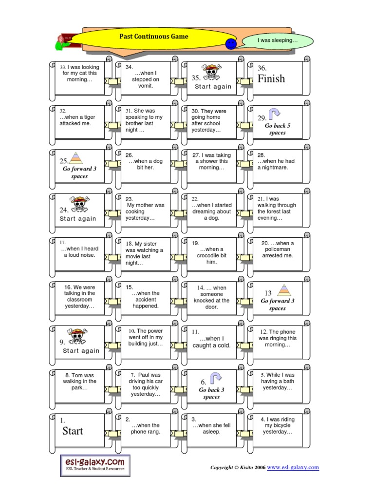 Past Continuous Board Game | PDF