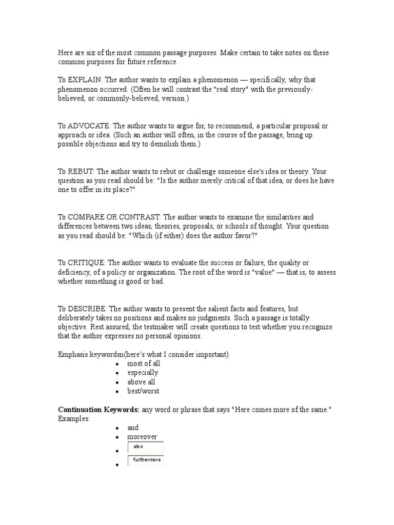 Kaplan Reading Comp Tips | PDF | Reserved Word | Phrase