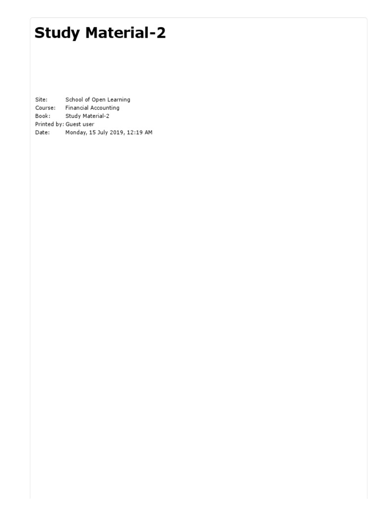 Study Material-2 PDF | PDF | Debits And Credits | Expense