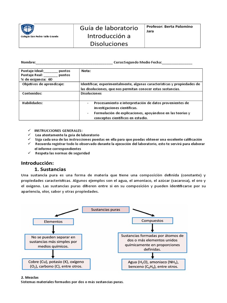 Introducción A Las Disoluciones | PDF | Sustancias químicas | Mezcla