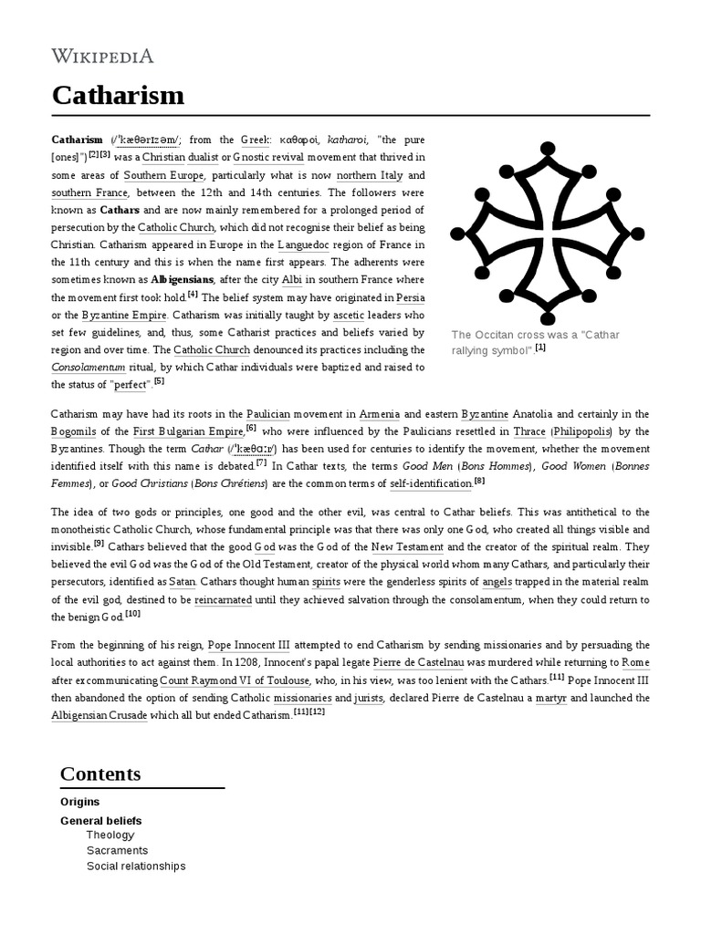 Catharism | PDF | Catharism | Religious Belief And Doctrine