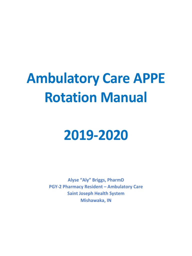 Ambulatory Care Appe Rotation Manual | PDF | Pharmacy | Clinical Trial