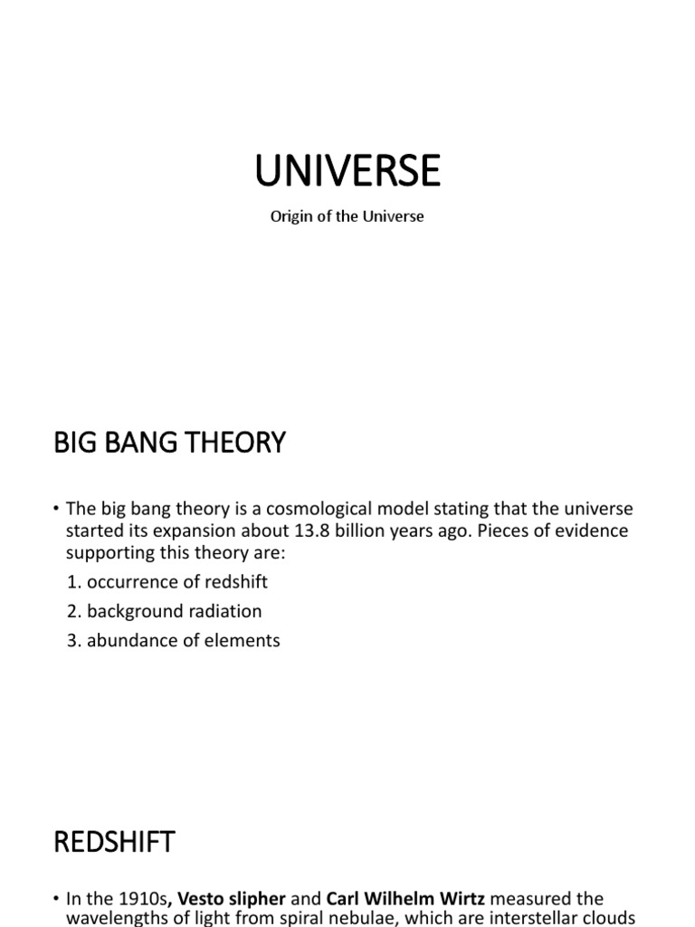 Big Bang Theory and Universe Formation | PDF | Star Formation | Stars