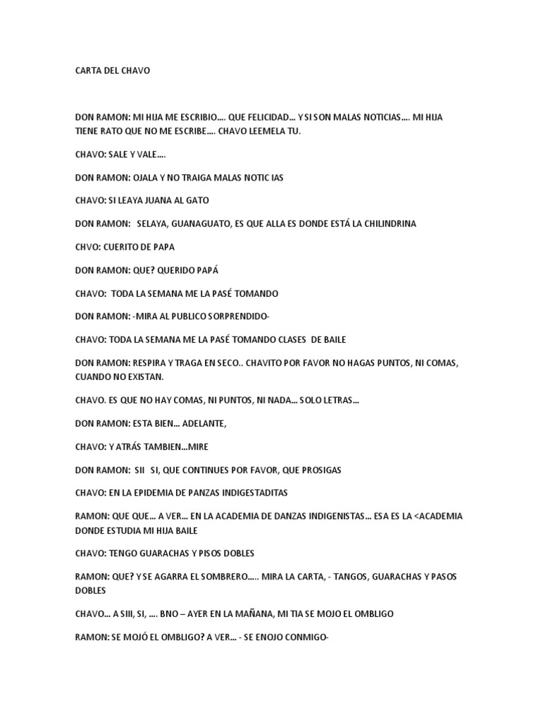 Carta Del Chavo | PDF | Arte | Religión y espiritualidad