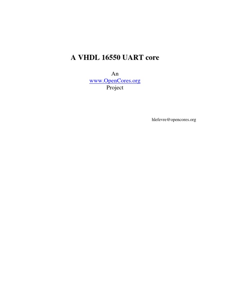 VHDL 16550 Uart 2 2 | PDF | Computer Hardware | Data Transmission