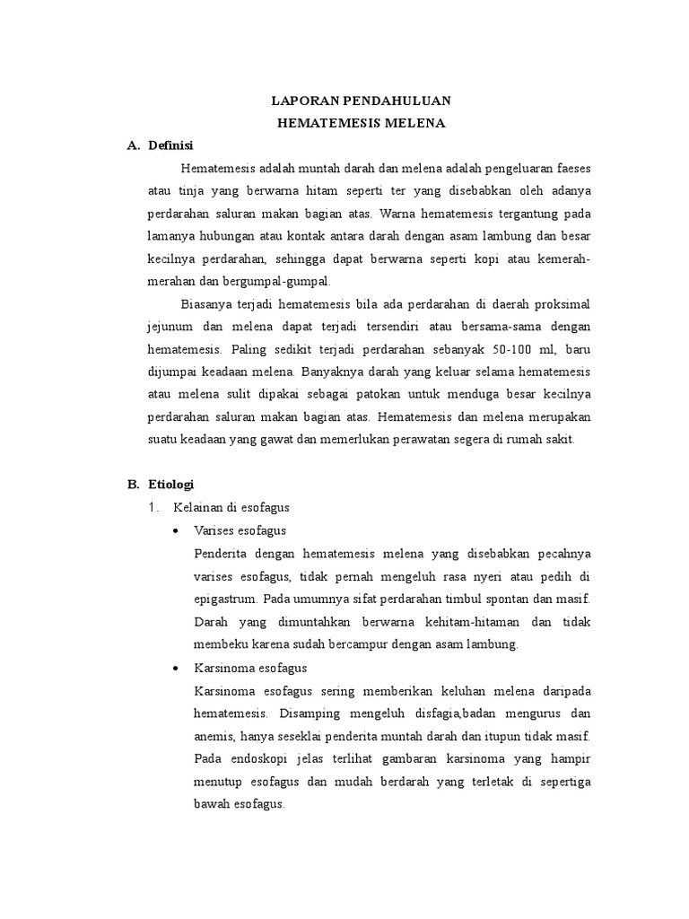 LP Hematemesis Melena | PDF