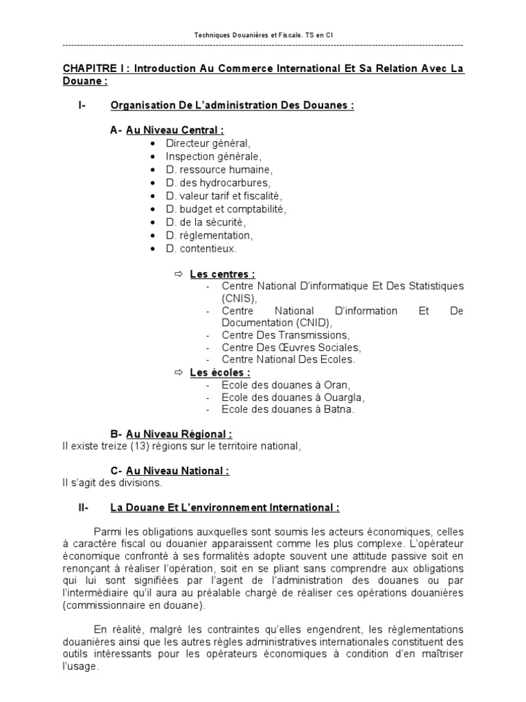 Introduction et Rôle des Douanes | PDF | Tarif | Valeur (Économie)