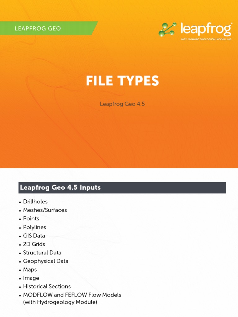 Leapfrog Geo File Types | PDF | Computer File Formats | Scientific Modeling