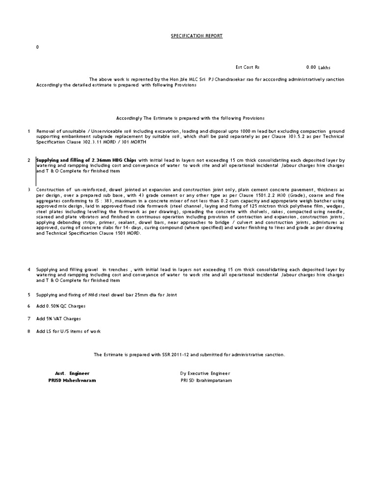 CC Road 2018-19 | PDF | Road Surface | Concrete
