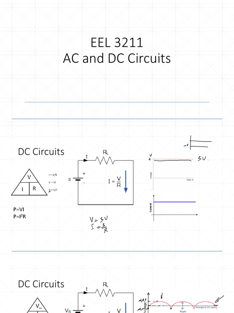Lecture 1 DC and AC Circuits | PDF