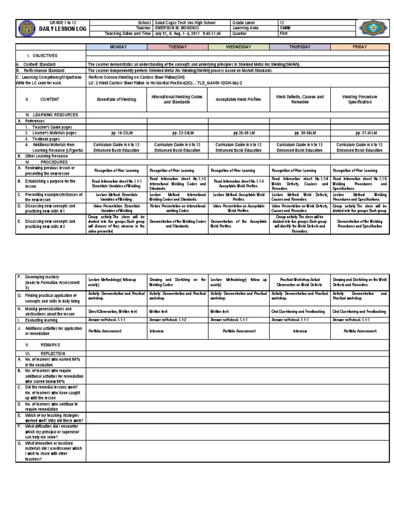 DLL 12smaw | PDF | Educational Assessment | Lecture