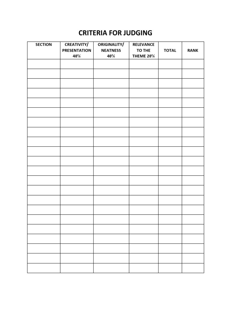 Judging Criteria Overview | PDF