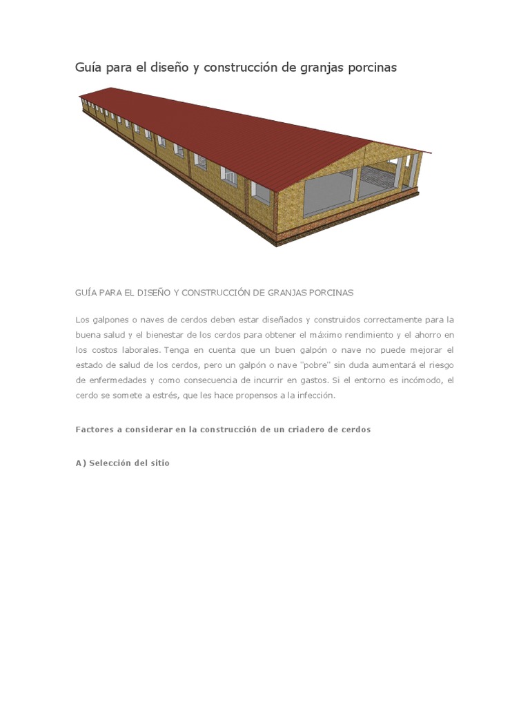 Guía Para El Diseño Y Construcción De Granjas Porcinas | Granero | Clima
