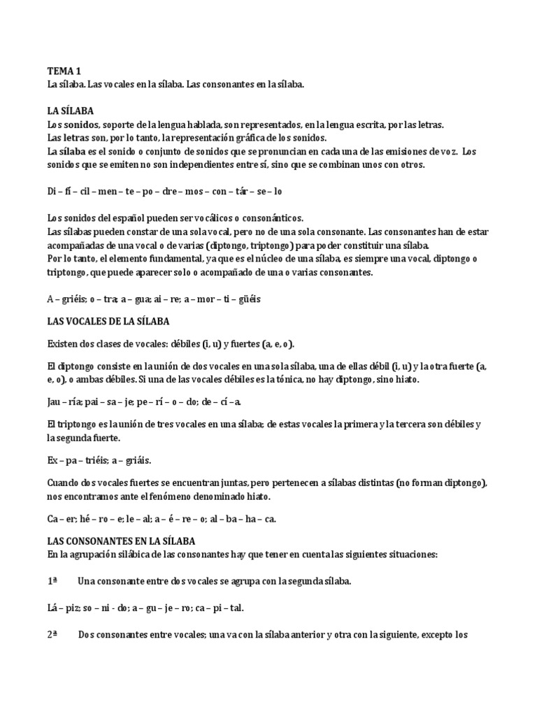 La Silaba | PDF | Sílaba | Fonología