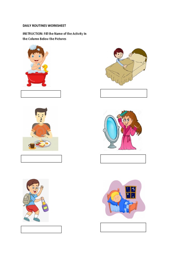 Daily Routines Activity Worksheet | PDF