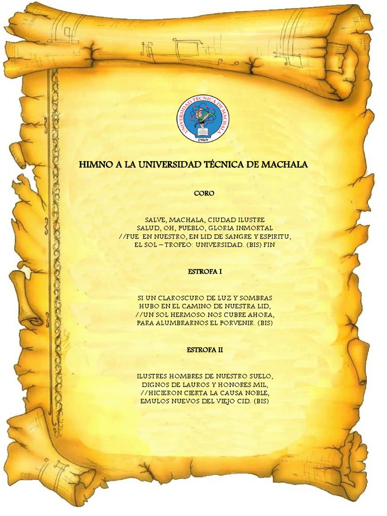 Himno A La Universidad de Machala | PDF