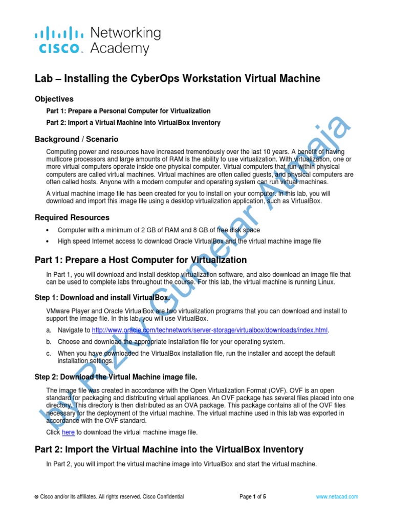 Install CyberOps VM in VirtualBox | PDF | Virtual Machine | Virtualization
