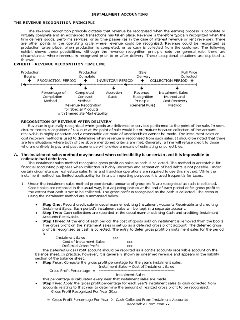 Revenue Recognition in Installment Sales | PDF | Debits And Credits ...