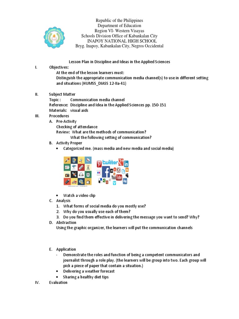 Diass Lesson Plan | PDF | Mass Media | Decision Making