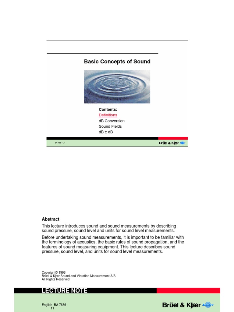 Basic Concepts of Sound | PDF