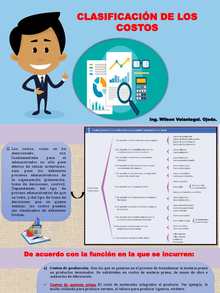 Clasificación De Los Costos: Ing. Wilson Velastegui. Ojeda | Costo | Economias