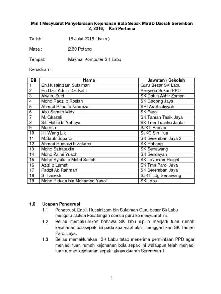 Makluman Kejohanan Bolasepak MSSD Sban 2 | PDF