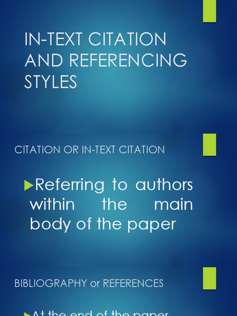 In-Text Citation and Referencing Styles | PDF | Citation | Linguistics